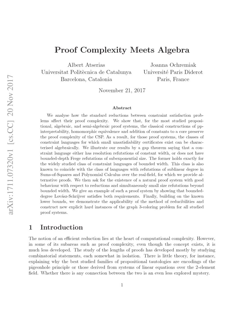 Proof Complexity Meets Algebra Deepai