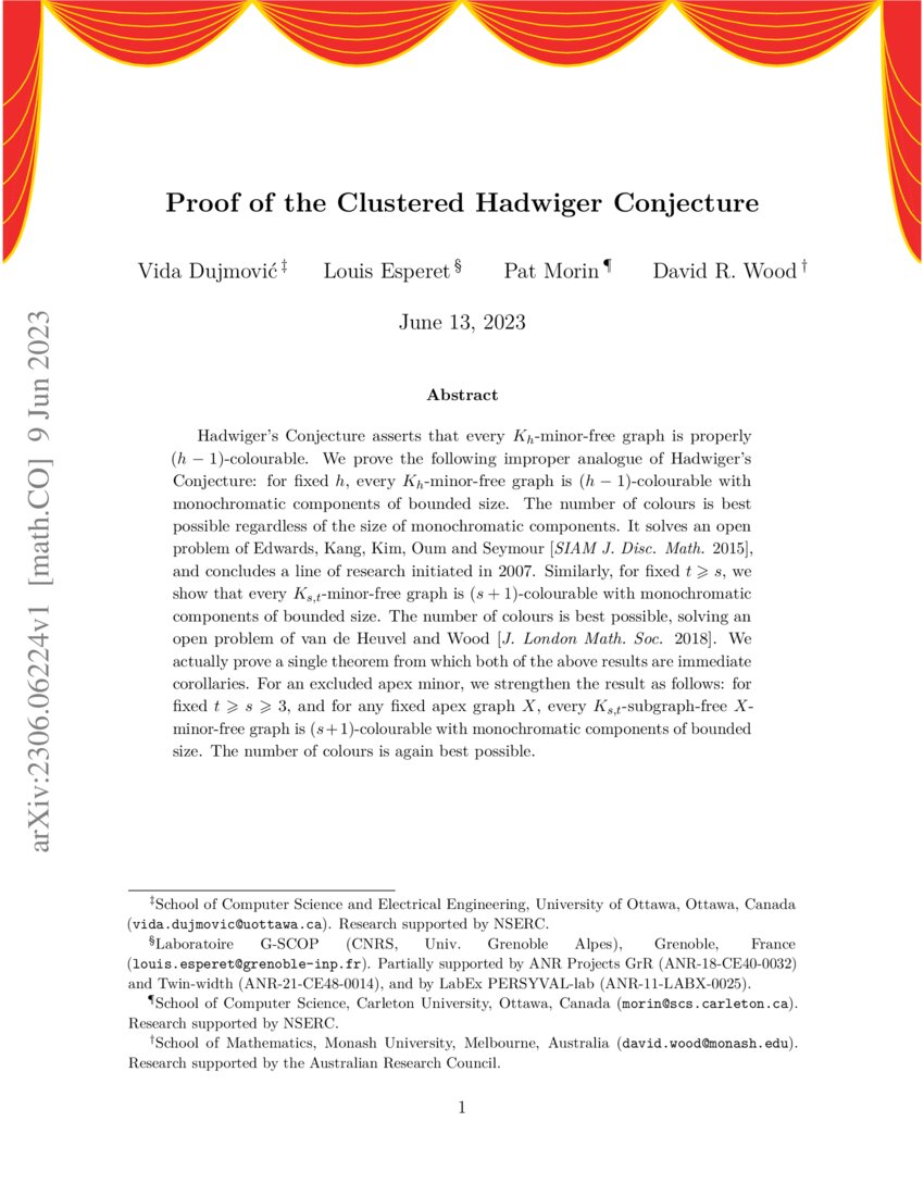 Proof of the Clustered Hadwiger Conjecture | DeepAI