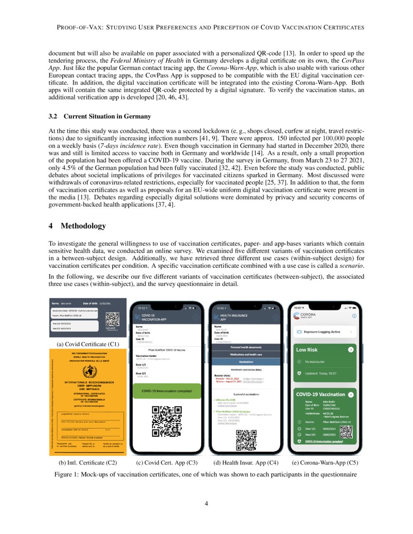 Proof-of-Vax: Studying User Preferences and Perception of Covid ...