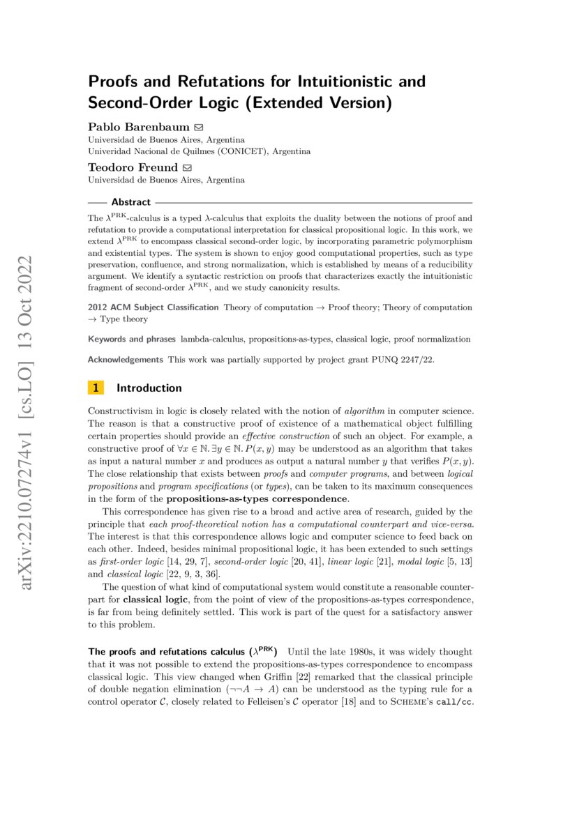 Proofs and Refutations for Intuitionistic and Second-Order Logic (Extended Version) | DeepAI