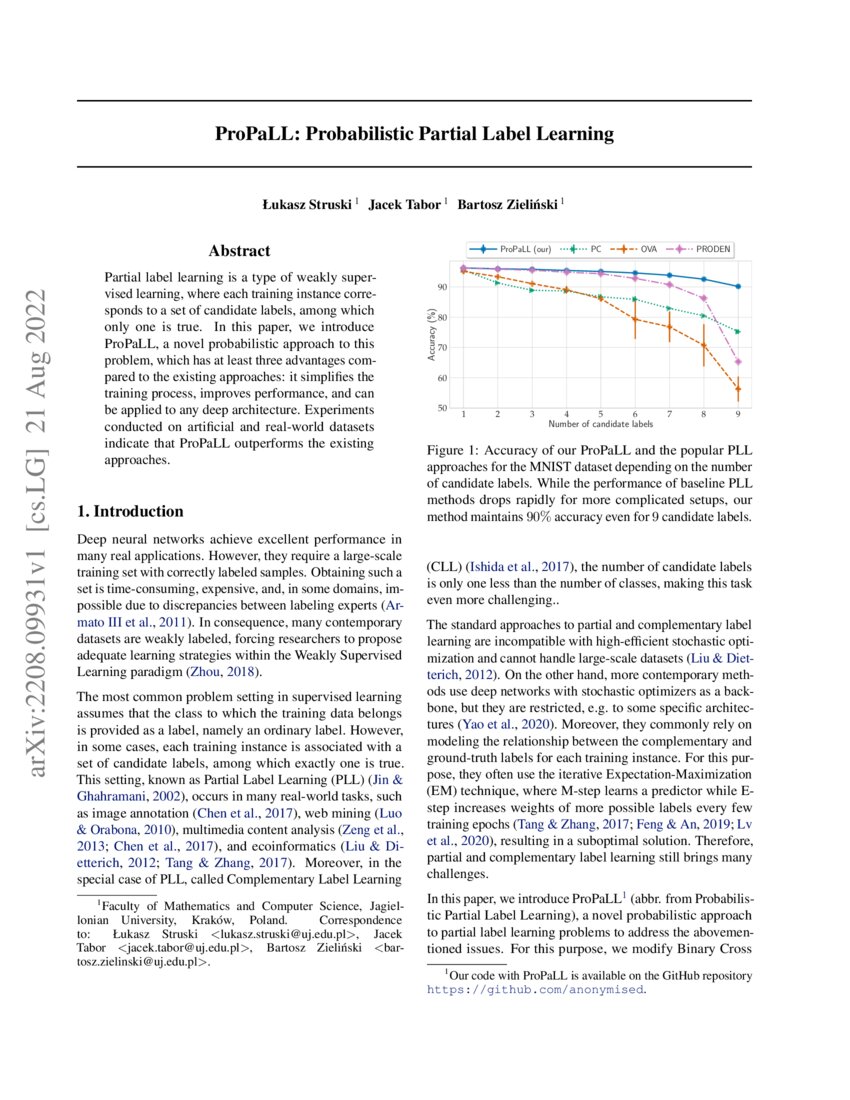 ProPaLL: Probabilistic Partial Label Learning | DeepAI