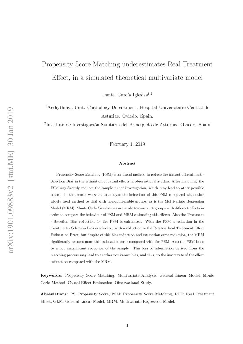 Propensity Score Matching Underestimates Real Treatment Effect In A