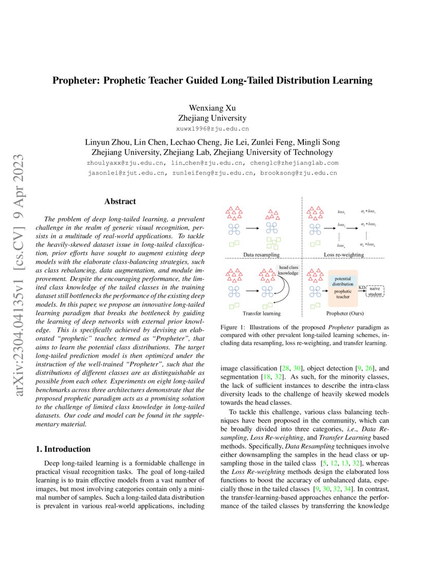 Propheter: Prophetic Teacher Guided Long-Tailed Distribution Learning ...