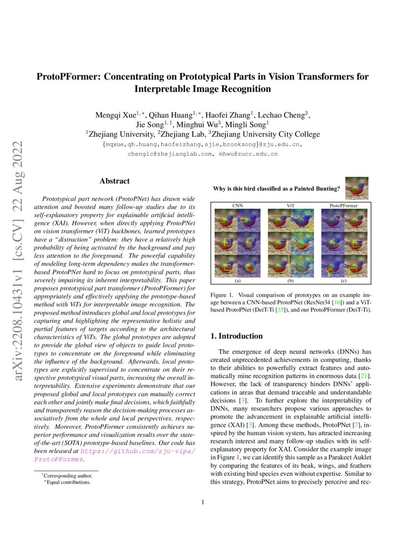 ProtoPFormer: Concentrating on Prototypical Parts in Vision Transformers for Interpretable Image ...