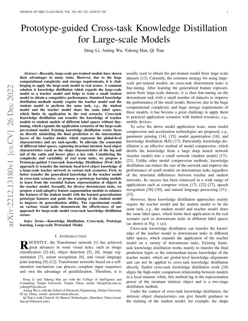 Prototype-guided Cross-task Knowledge Distillation for Large-scale ... Prototype-guided Cross-task Knowledge Distillation for Large-scale ...