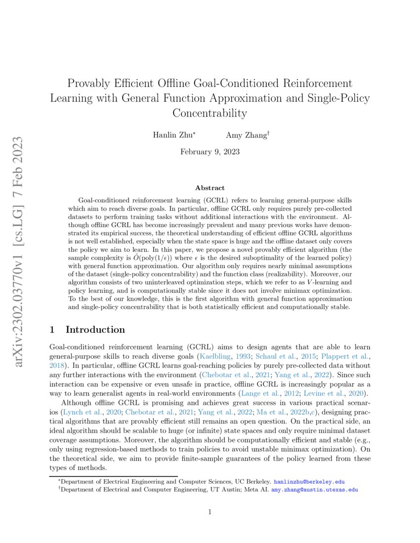 Provably Efficient Offline Goal Conditioned Reinforcement Learning With General Function