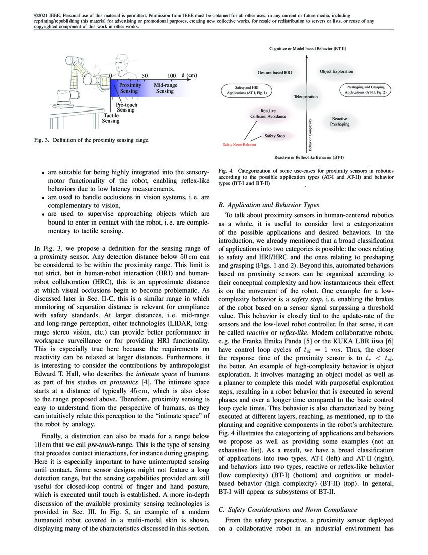 Proximity Perception in Human-Centered Robotics: A Survey on Sensing Systems and Applications ...