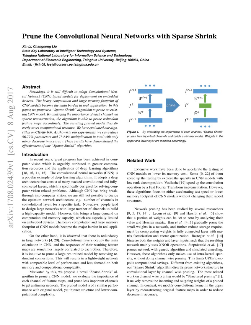Prune the Convolutional Neural Networks with Sparse Shrink | DeepAI