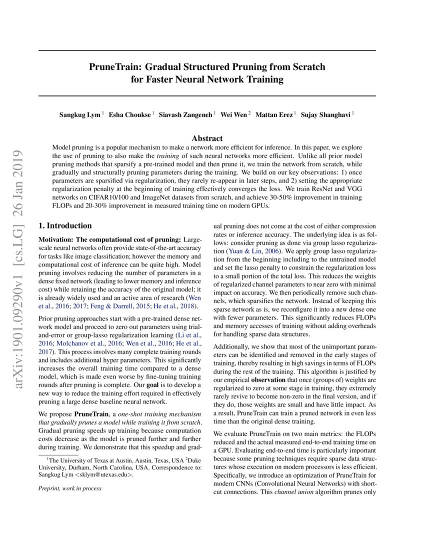 Prunetrain Gradual Structured Pruning From Scratch For Faster Neural