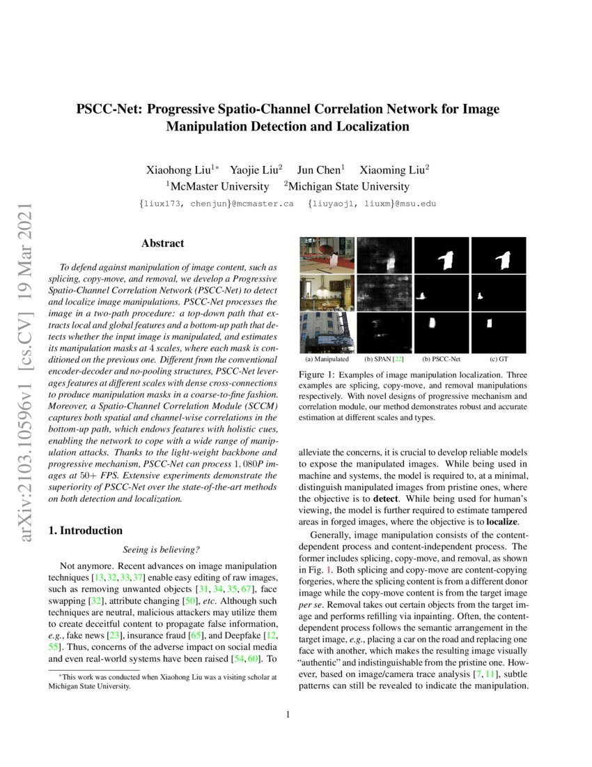 PSCC-Net: Progressive Spatio-Channel Correlation Network for Image ...