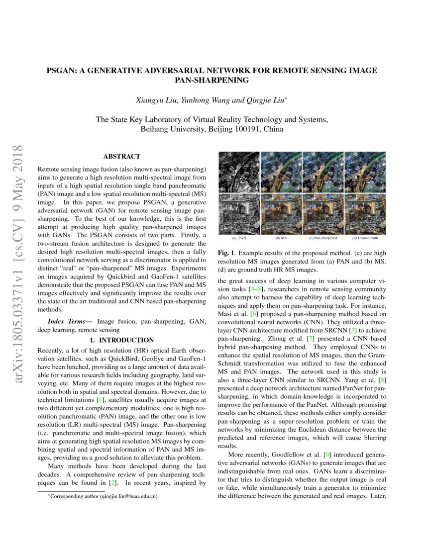 PSGAN: A Generative Adversarial Network for Remote Sensing Image Pan ...