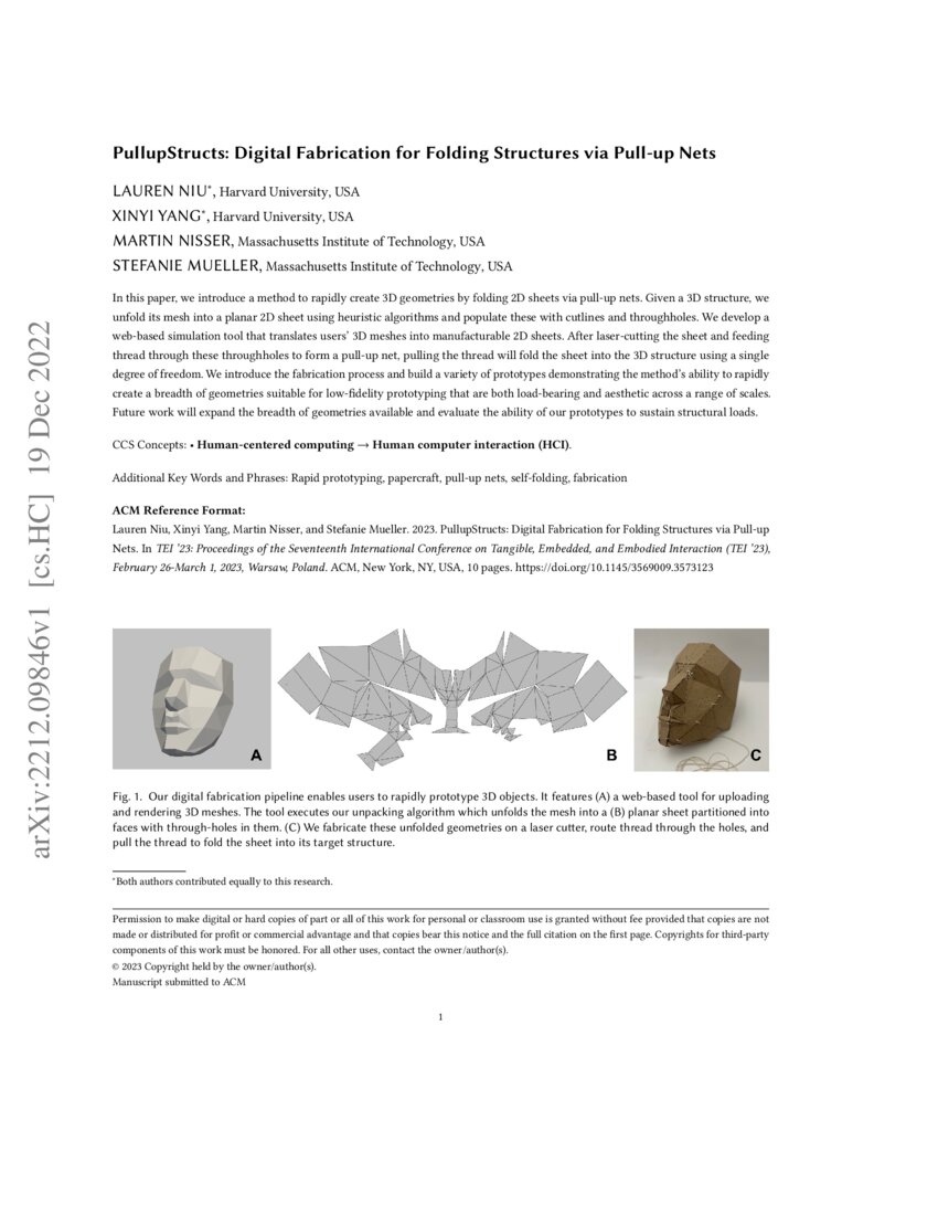 PullupStructs: Digital Fabrication for Folding Structures via Pull-up ...