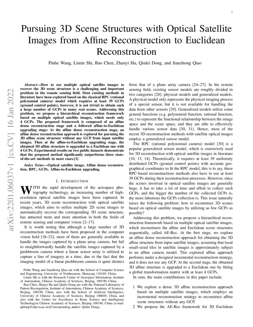 Pursuing 3D Scene Structures with Optical Satellite Images from Affine ...