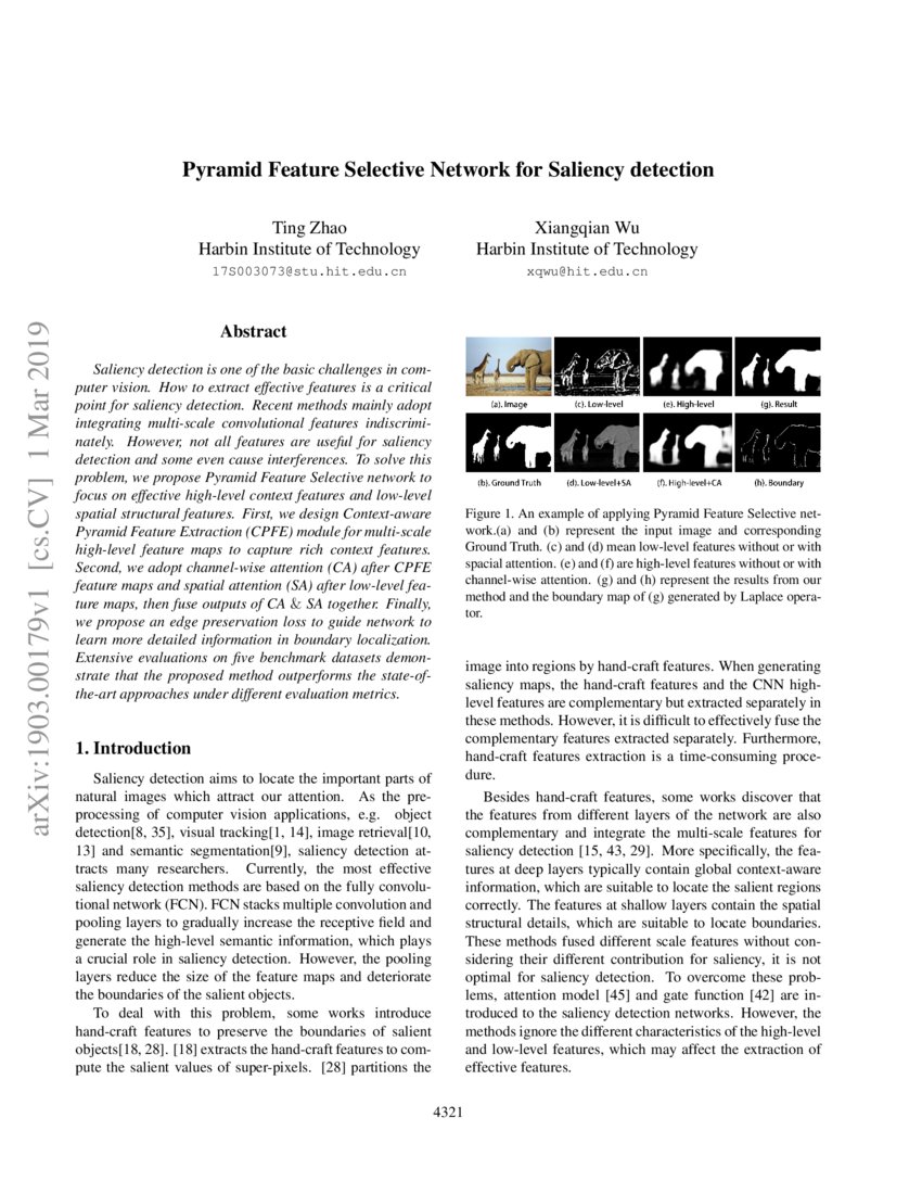 Pyramid Feature Selective Network for Saliency detection | DeepAI