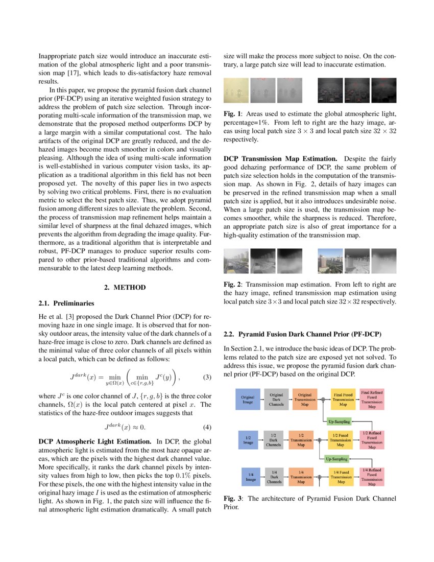 Pyramid Fusion Dark Channel Prior for Single Image Dehazing | DeepAI