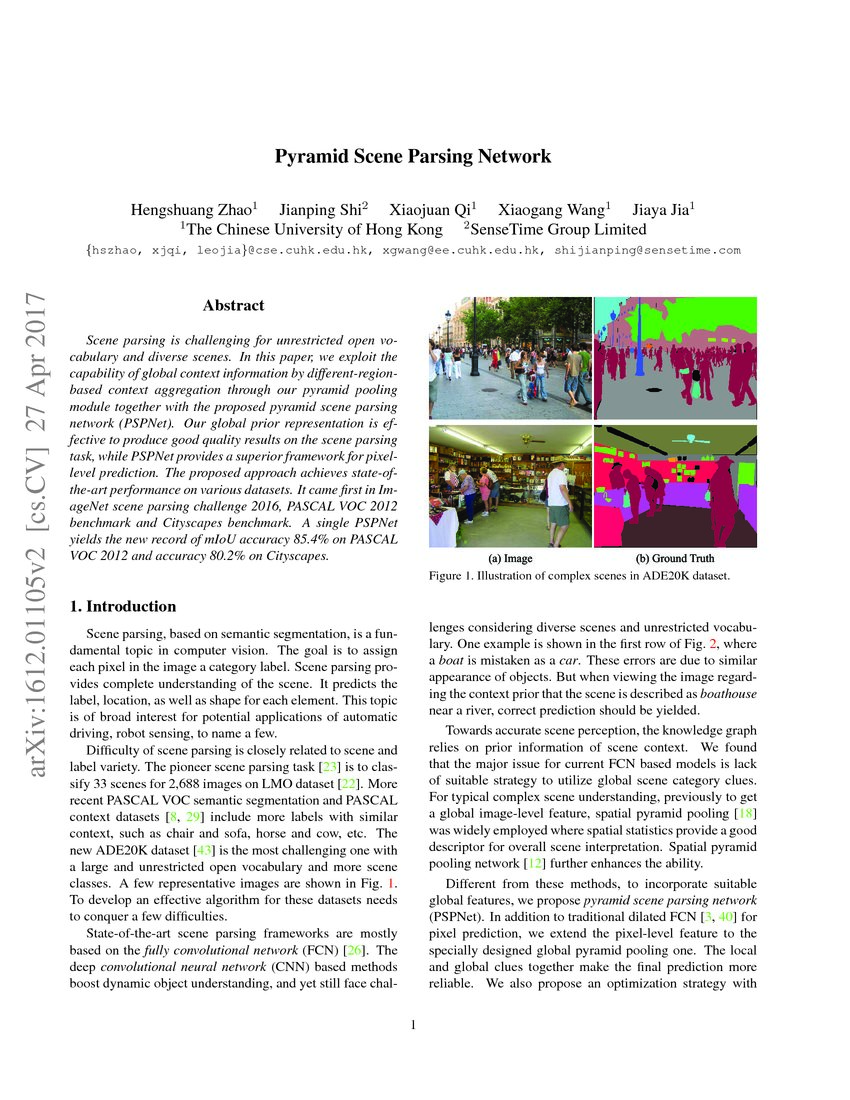 Pyramid Scene Parsing Network | DeepAI