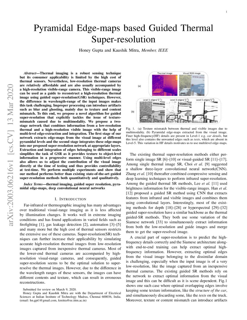 Pyramidal Edge-maps based Guided Thermal Super-resolution | DeepAI
