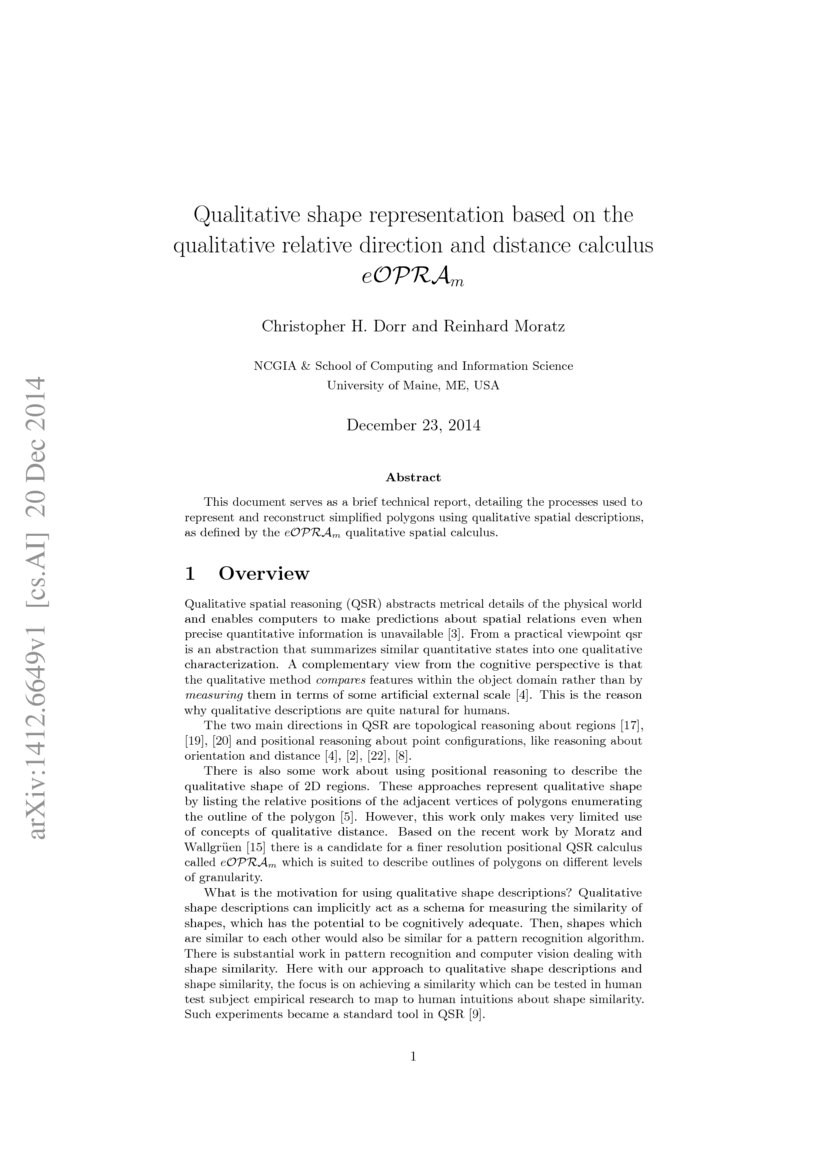 Qualitative shape representation based on the qualitative relative direction and distance ...