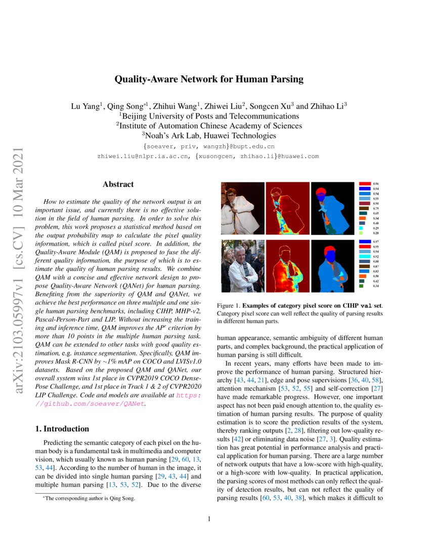 Quality-Aware Network for Human Parsing | DeepAI