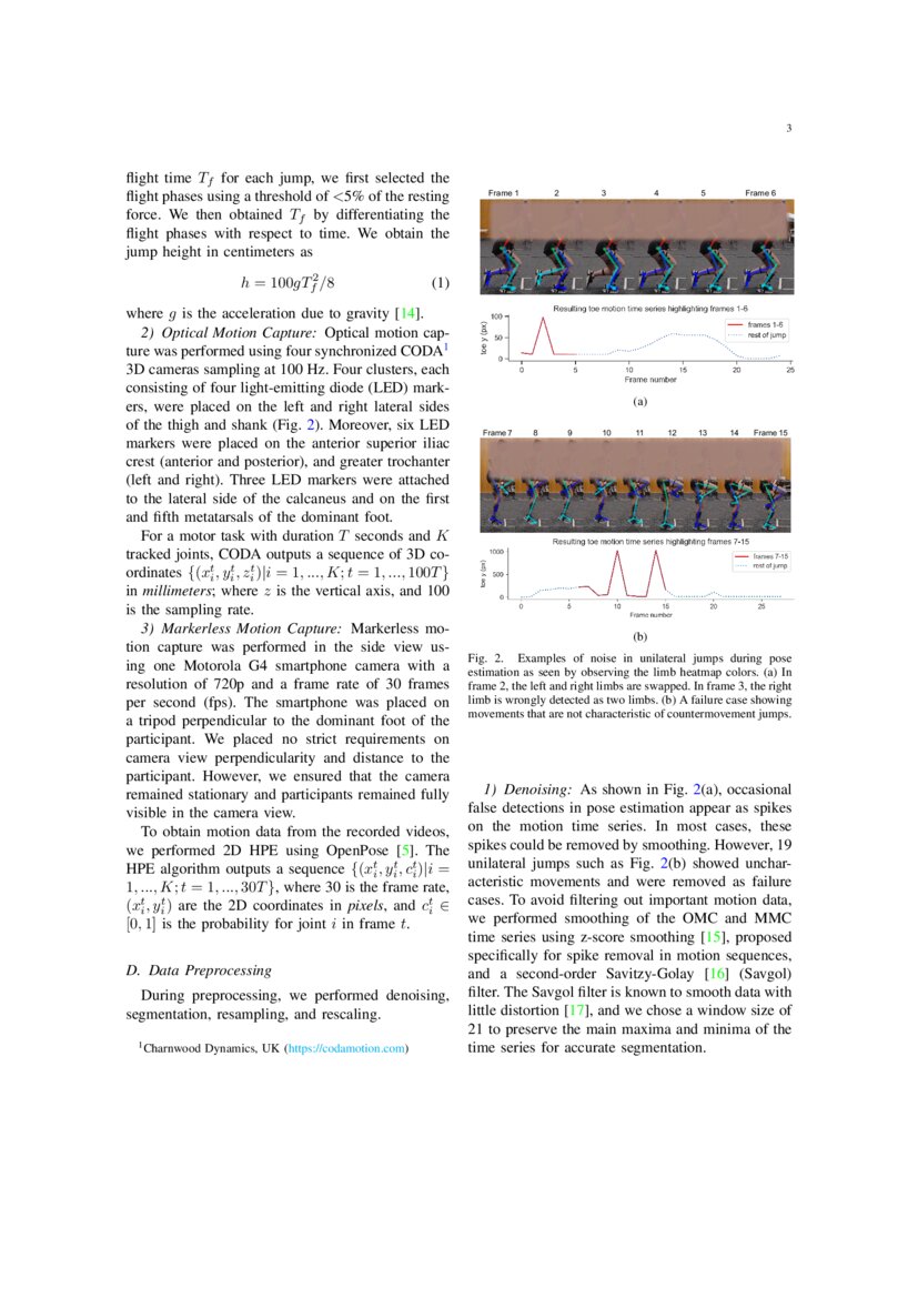 Quantifying Jump Height Using Markerless Motion Capture With A Single