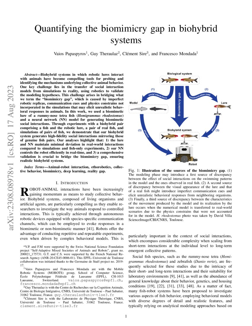 Quantifying the biomimicry gap in biohybrid systems | DeepAI