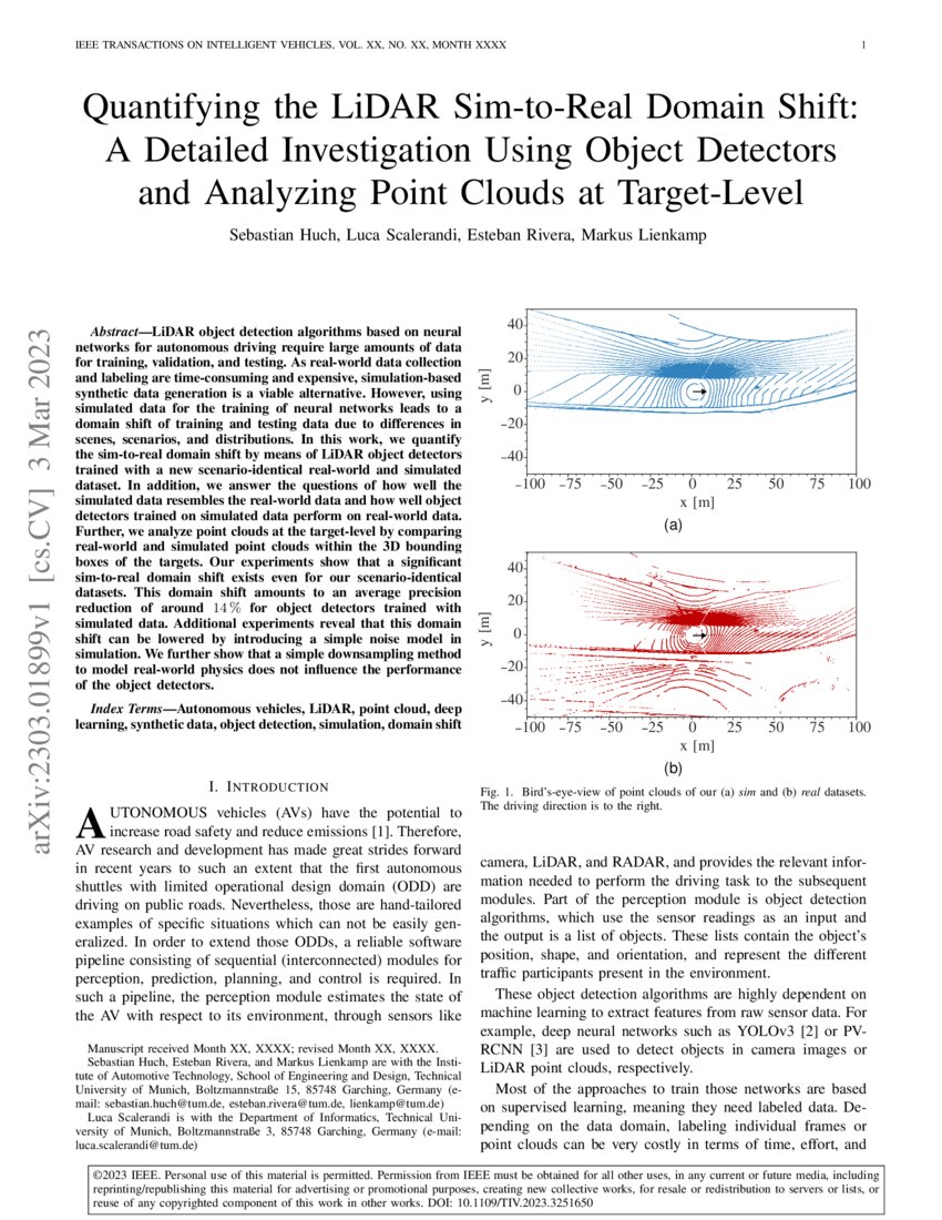 Quantifying the LiDAR Sim-to-Real Domain Shift: A Detailed Investigation Using Object Detectors ...