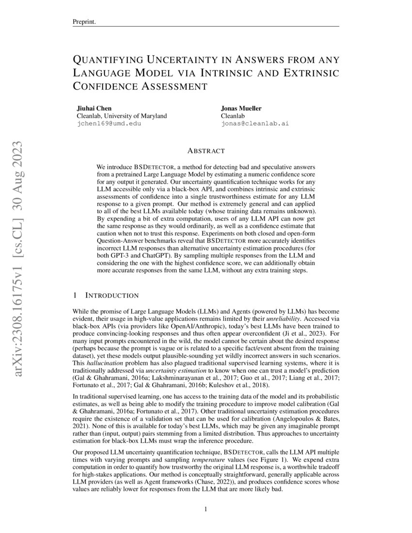 Quantifying Uncertainty in Answers from any Language Model via Intrinsic and Extrinsic ...
