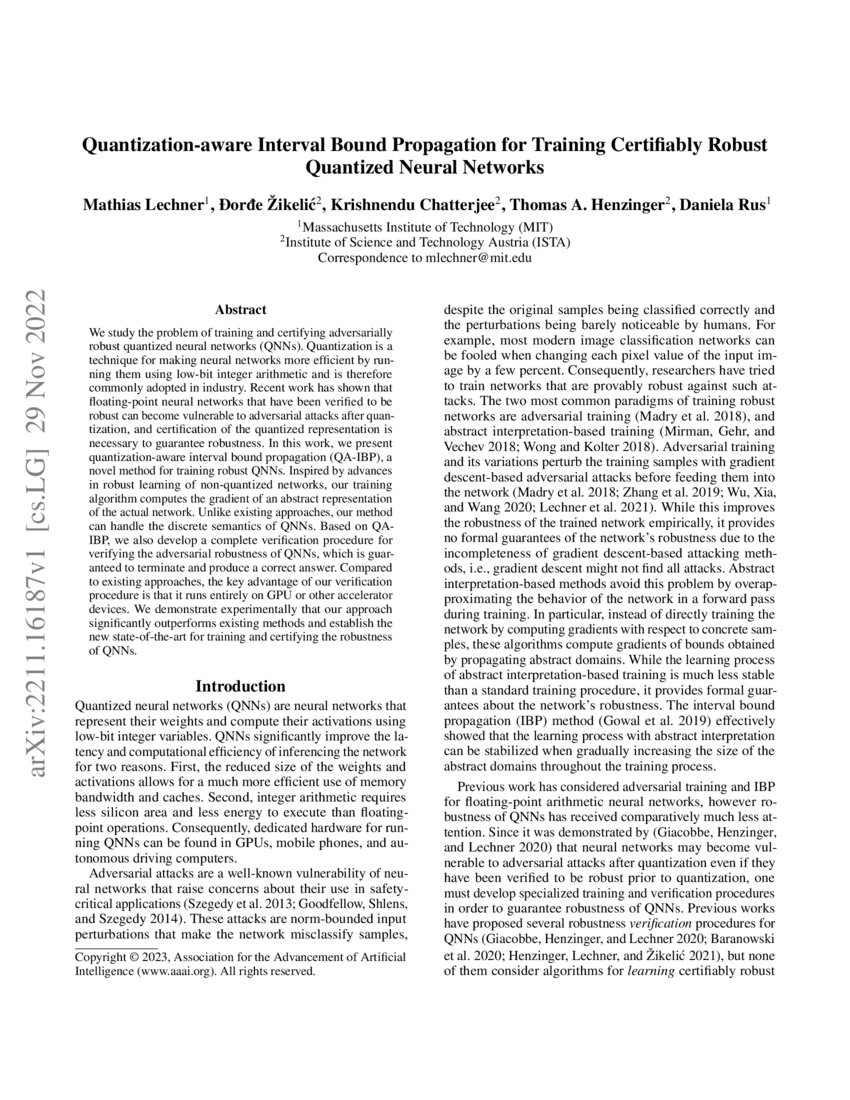 Quantization Aware Interval Bound Propagation For Training Certifiably Robust Quantized Neural 