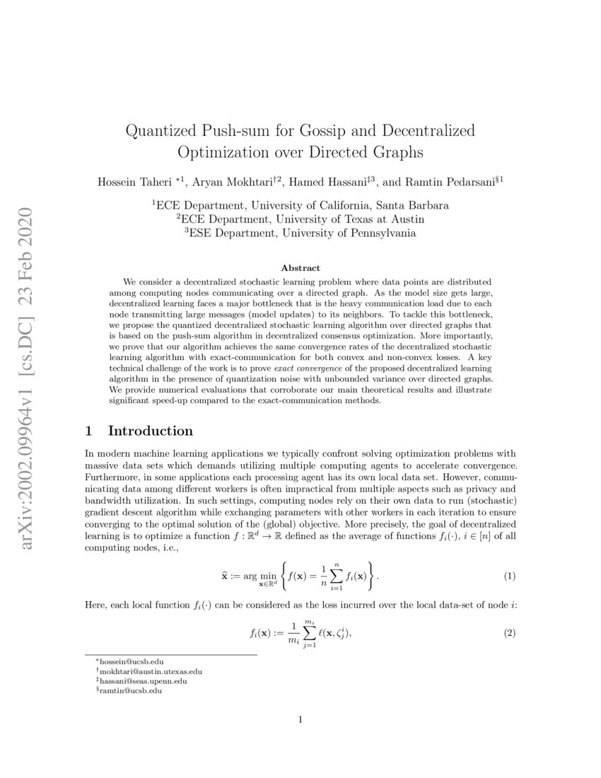 Quantized Push Sum For Gossip And Decentralized Optimization Over Directed Graphs Deepai