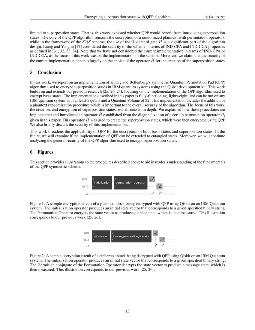 Quantum Encryption Of Superposition States With Quantum Permutation Pad