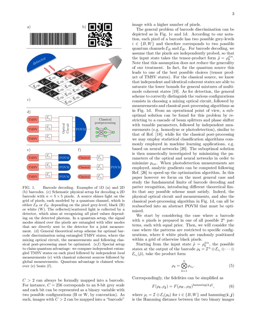 Quantum-enhanced barcode decoding and pattern recognition | DeepAI