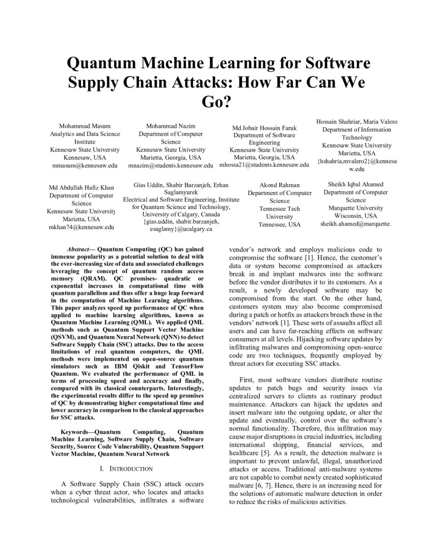 Quantum Machine Learning for Software Supply Chain Attacks: How Far Can ...