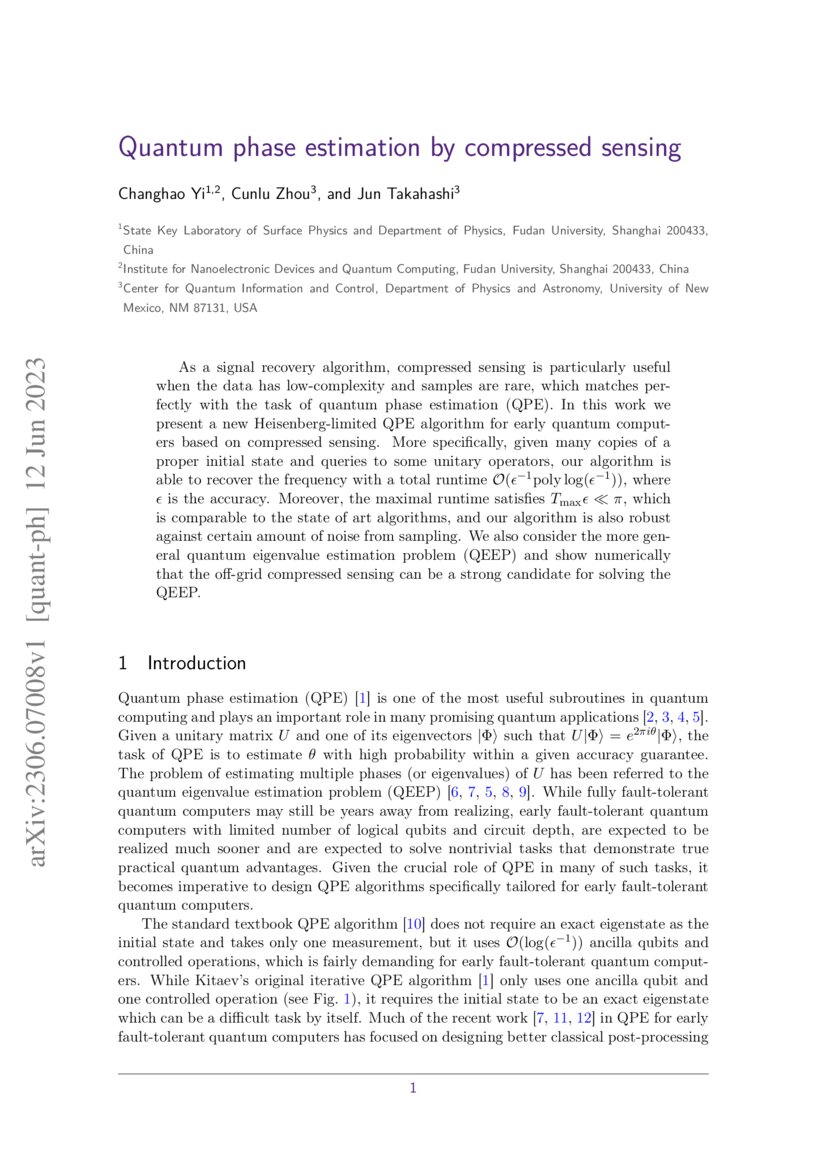 Quantum Phase Estimation By Compressed Sensing Deepai