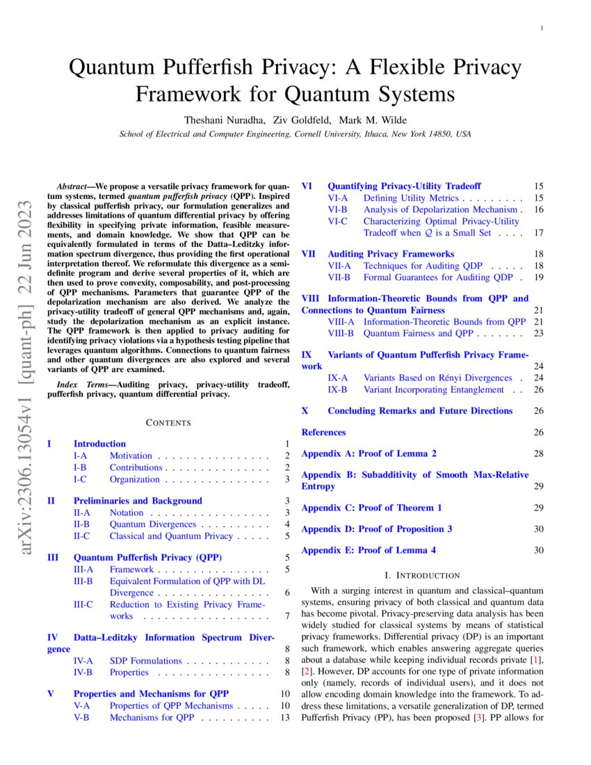 Quantum Pufferfish Privacy: A Flexible Privacy Framework for Quantum ...