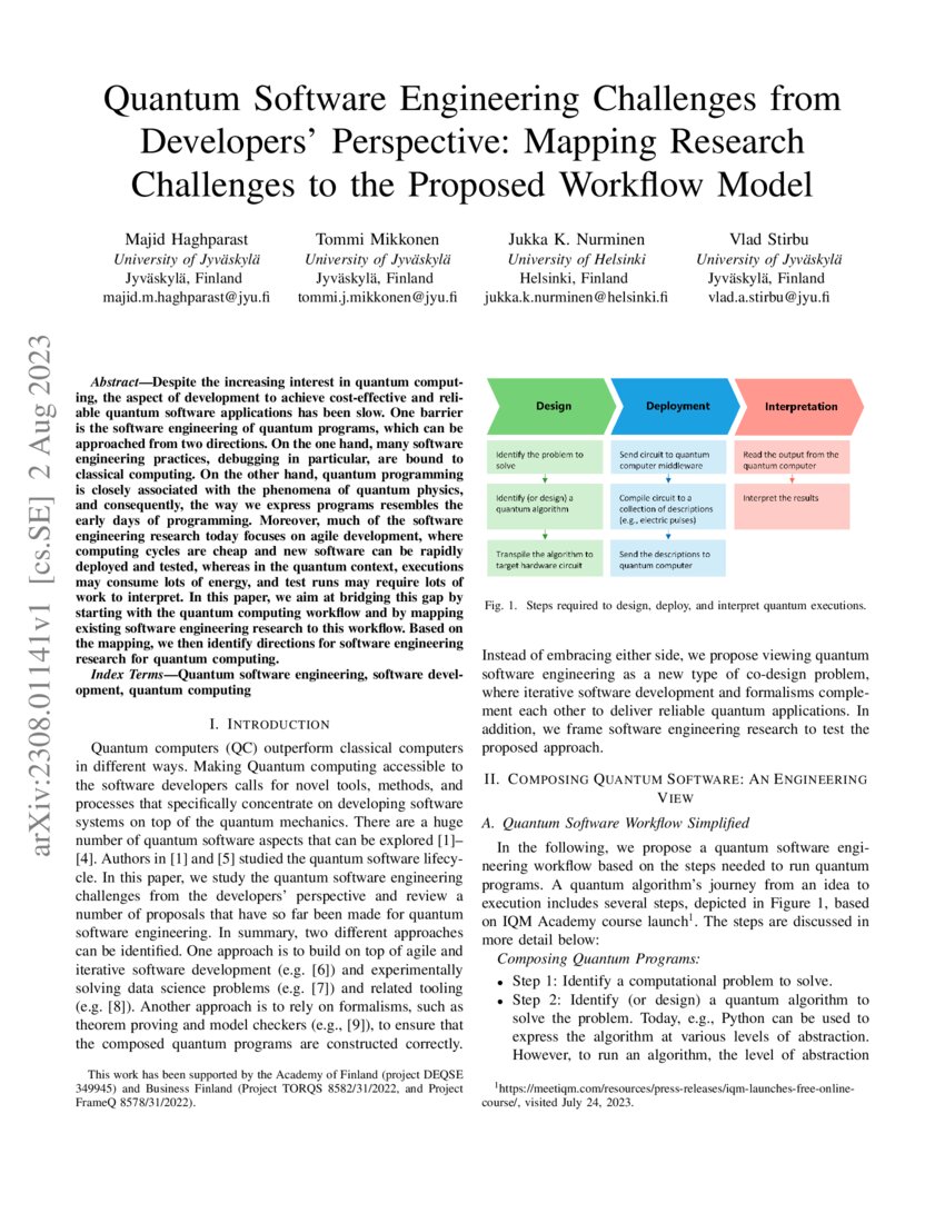 Quantum Software Engineering Challenges from Developers' Perspective: Mapping Research ...