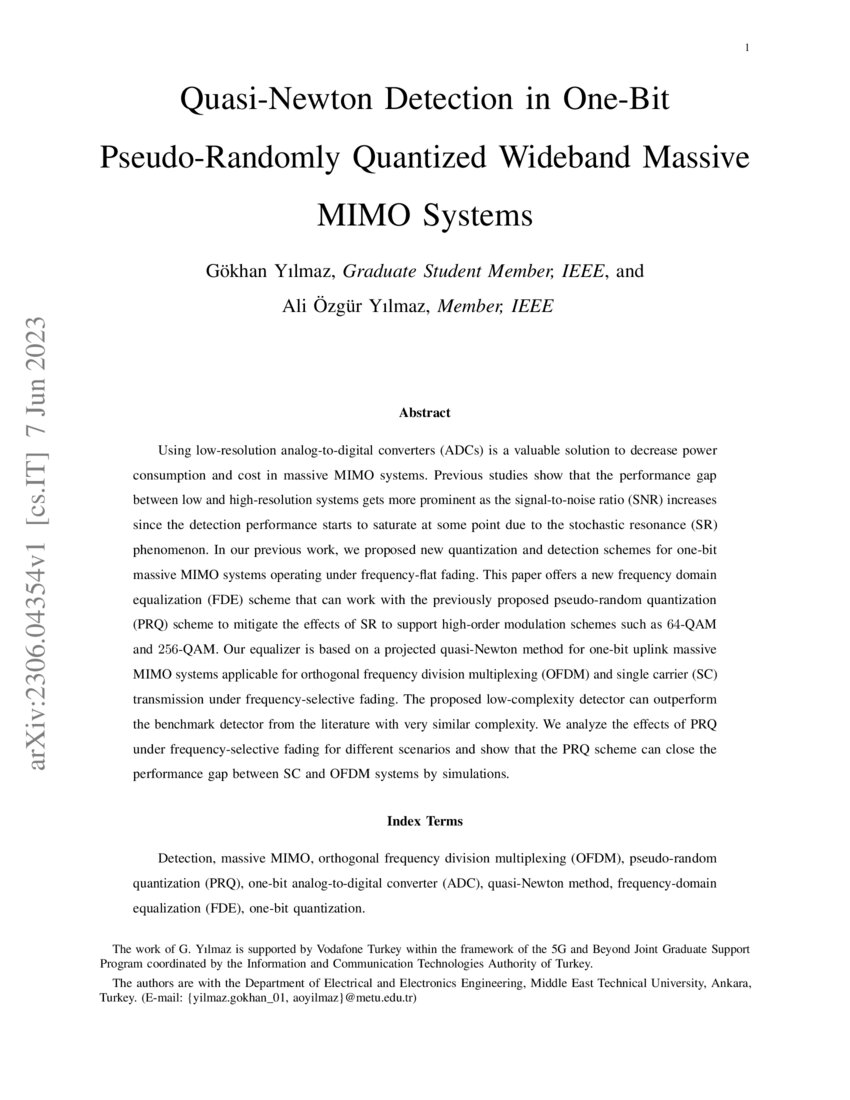 Quasi Newton Detection In One Bit Pseudo Randomly Quantized Wideband Massive Mimo Systems Deepai