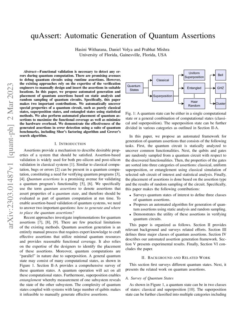 Quassert Automatic Generation Of Quantum Assertions Deepai