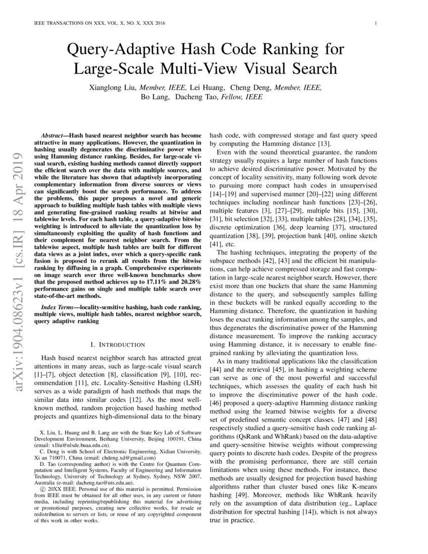 Query-Adaptive Hash Code Ranking for Large-Scale Multi-View Visual ...