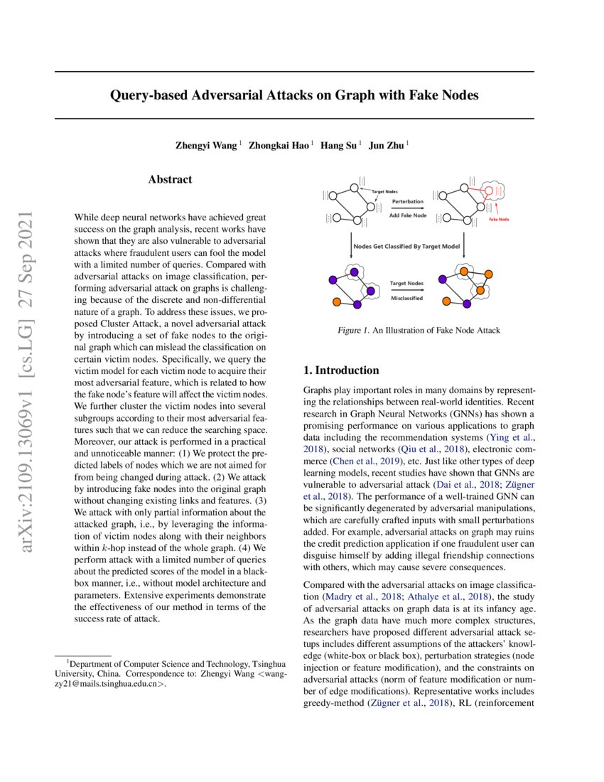 Query Based Adversarial Attacks On Graph With Fake Nodes Deepai 