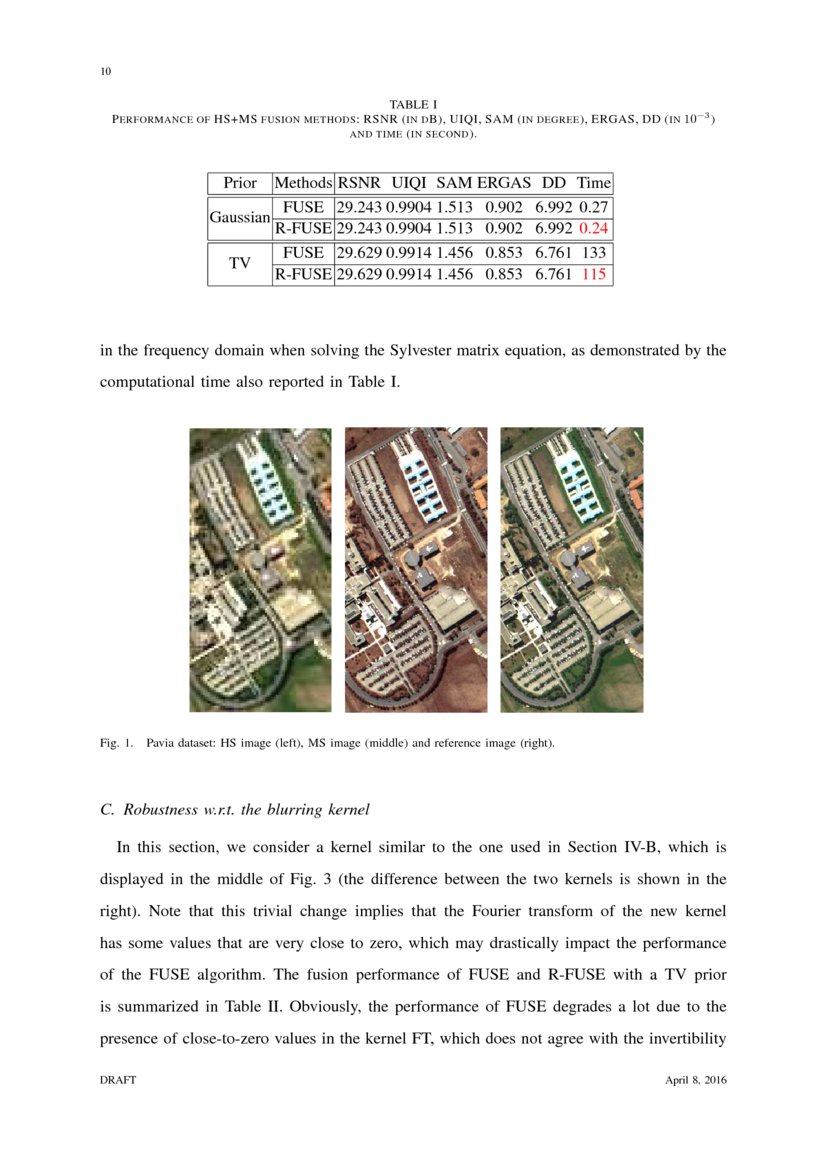 R-FUSE: Robust Fast Fusion of Multi-Band Images Based on Solving a ...