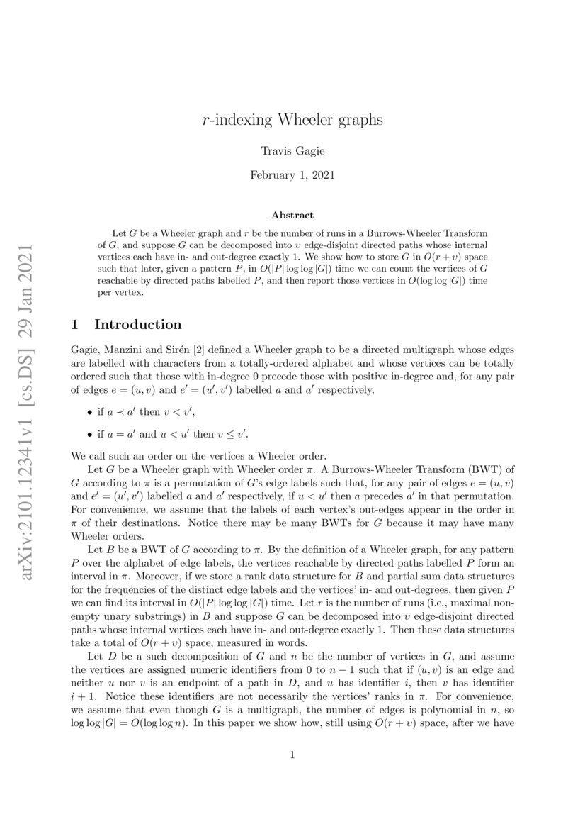 r-indexing Wheeler graphs | DeepAI