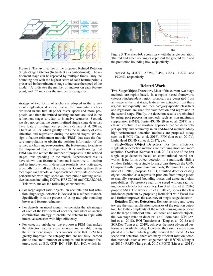 R3Det: Refined Single-Stage Detector with Feature Refinement for Rotating Object | DeepAI