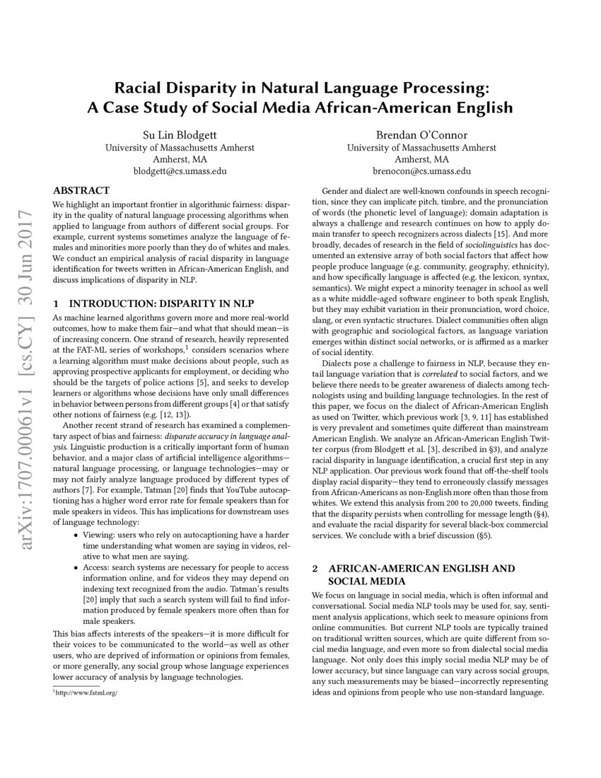 Racial Disparity In Natural Language Processing A Case Study Of Social racial-disparity-in-natural-language-processing-a-case-study-of-social