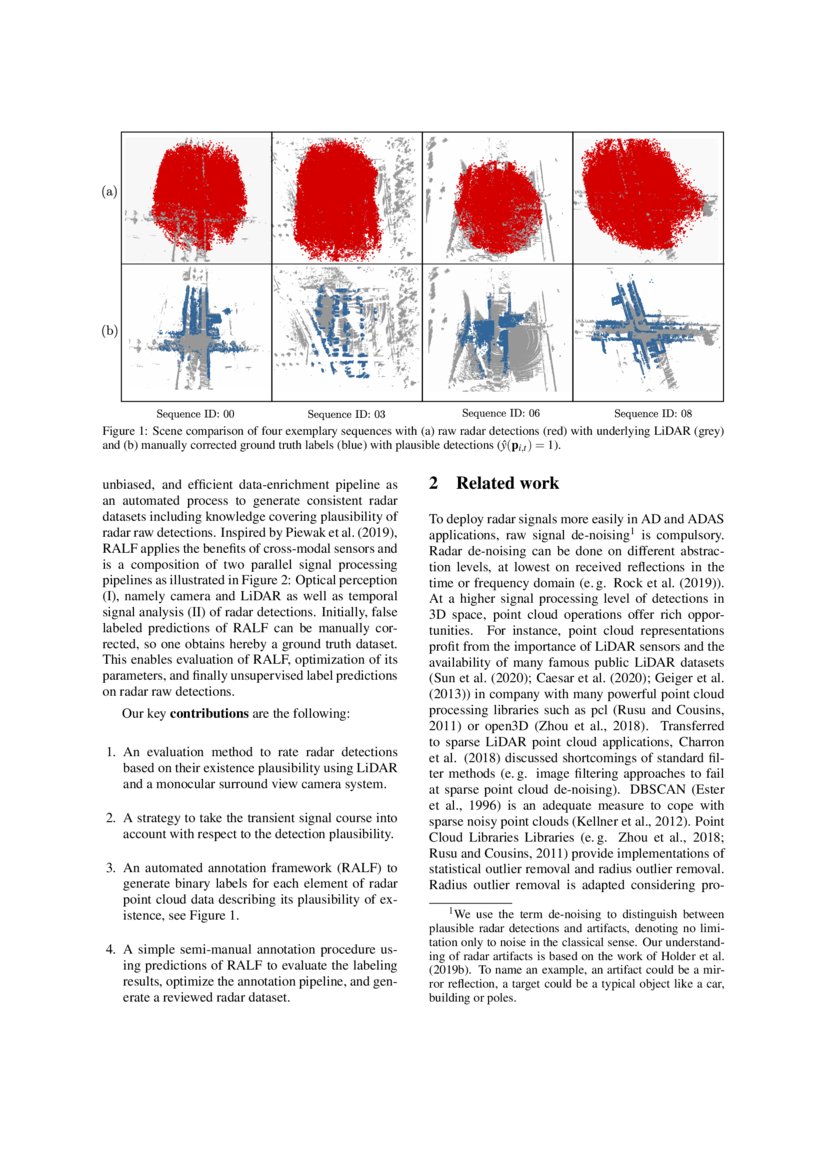 Radar Artifact Labeling Framework (RALF): Method for Plausible Radar ...