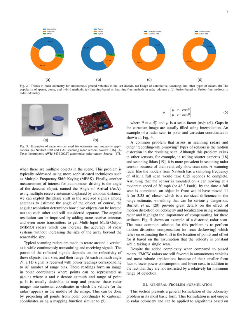 Radar Odometry For Autonomous Ground Vehicles A Survey Of Methods And Datasets Deepai