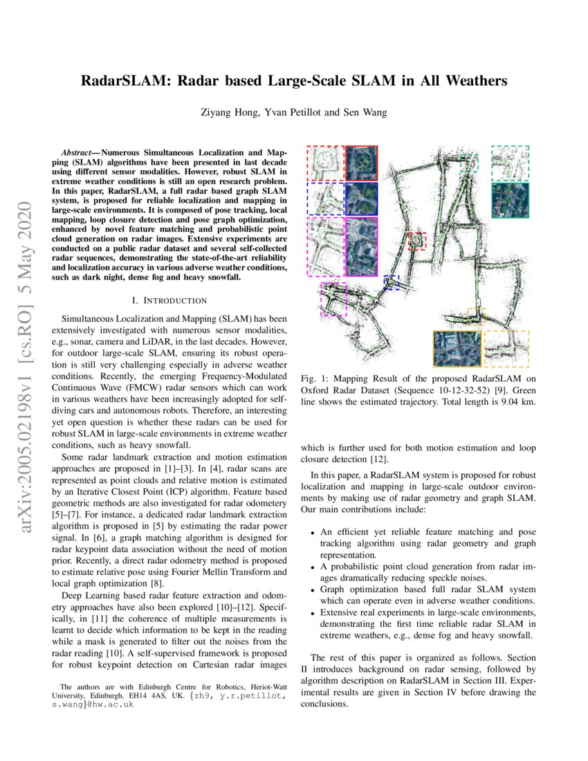 RadarSLAM: Radar based Large-Scale SLAM in All Weathers | DeepAI