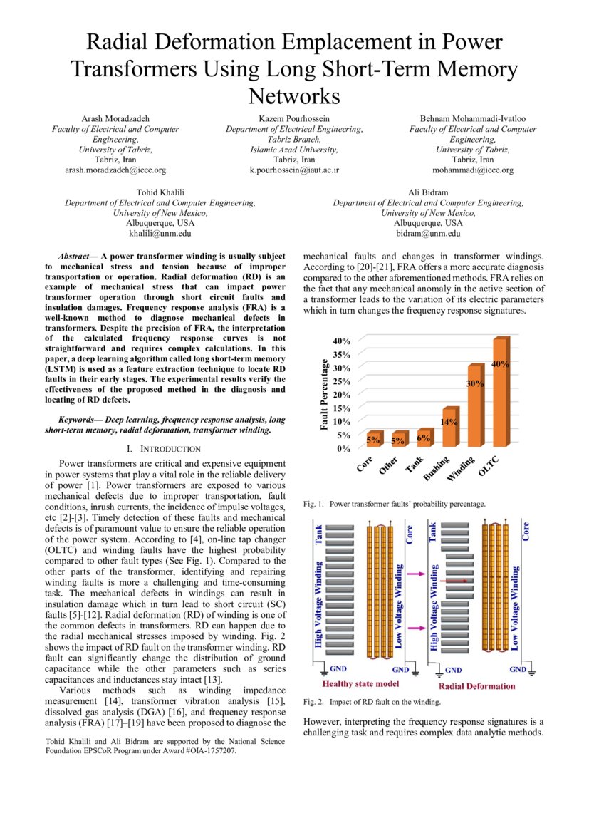 Radial Deformation Emplacement in Power Transformers Using Long Short ...