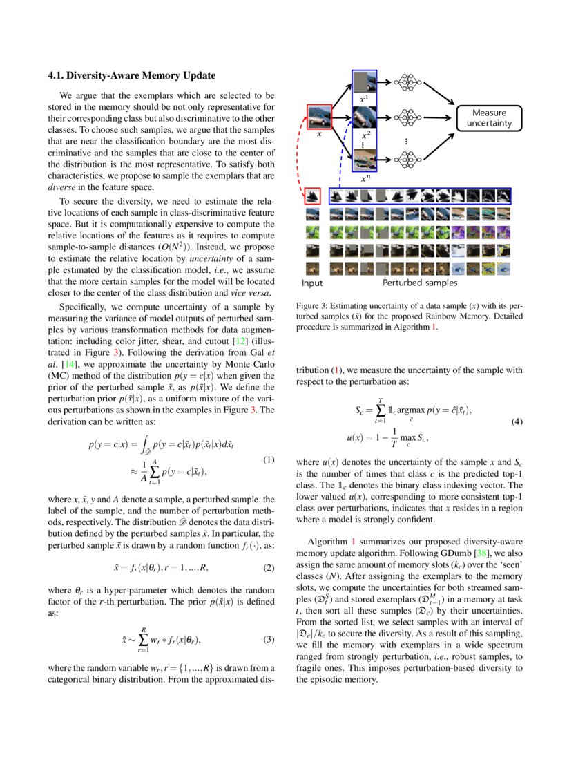Rainbow Memory: Continual Learning with a Memory of Diverse Samples | DeepAI