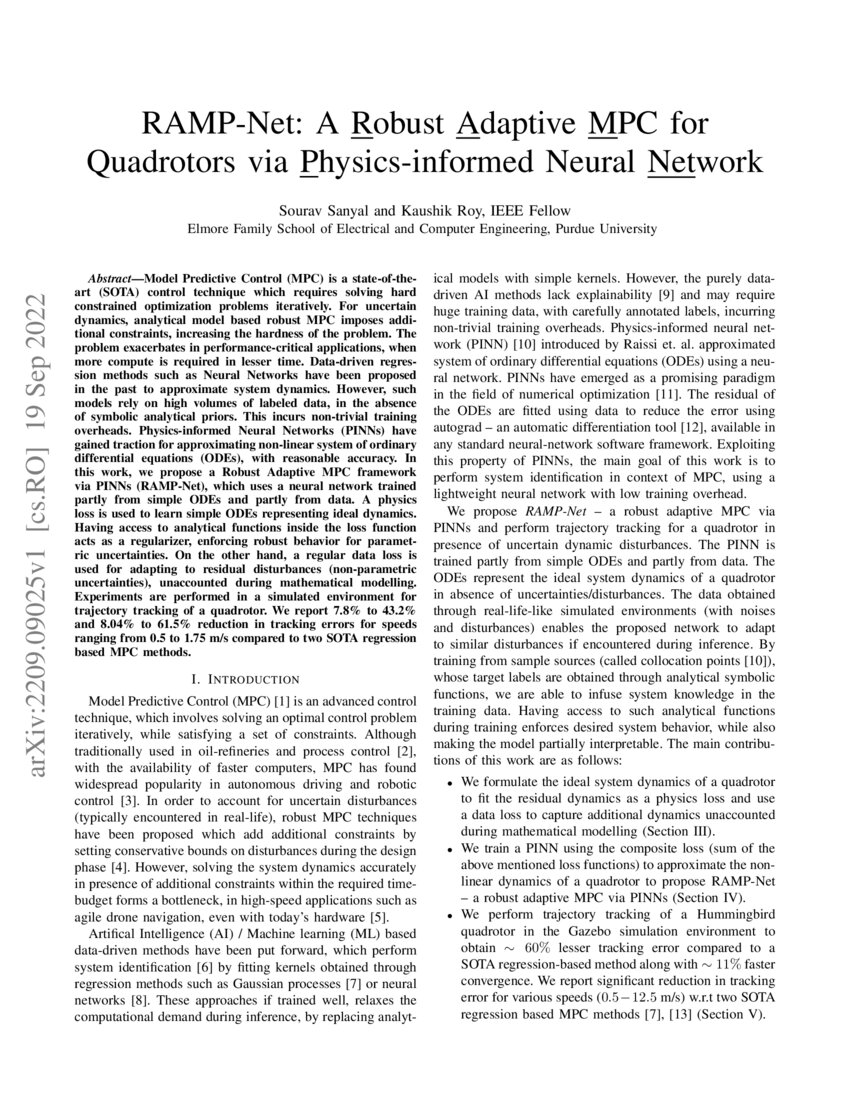 RAMP-Net: A Robust Adaptive MPC for Quadrotors via Physics-informed Neural Network | DeepAI