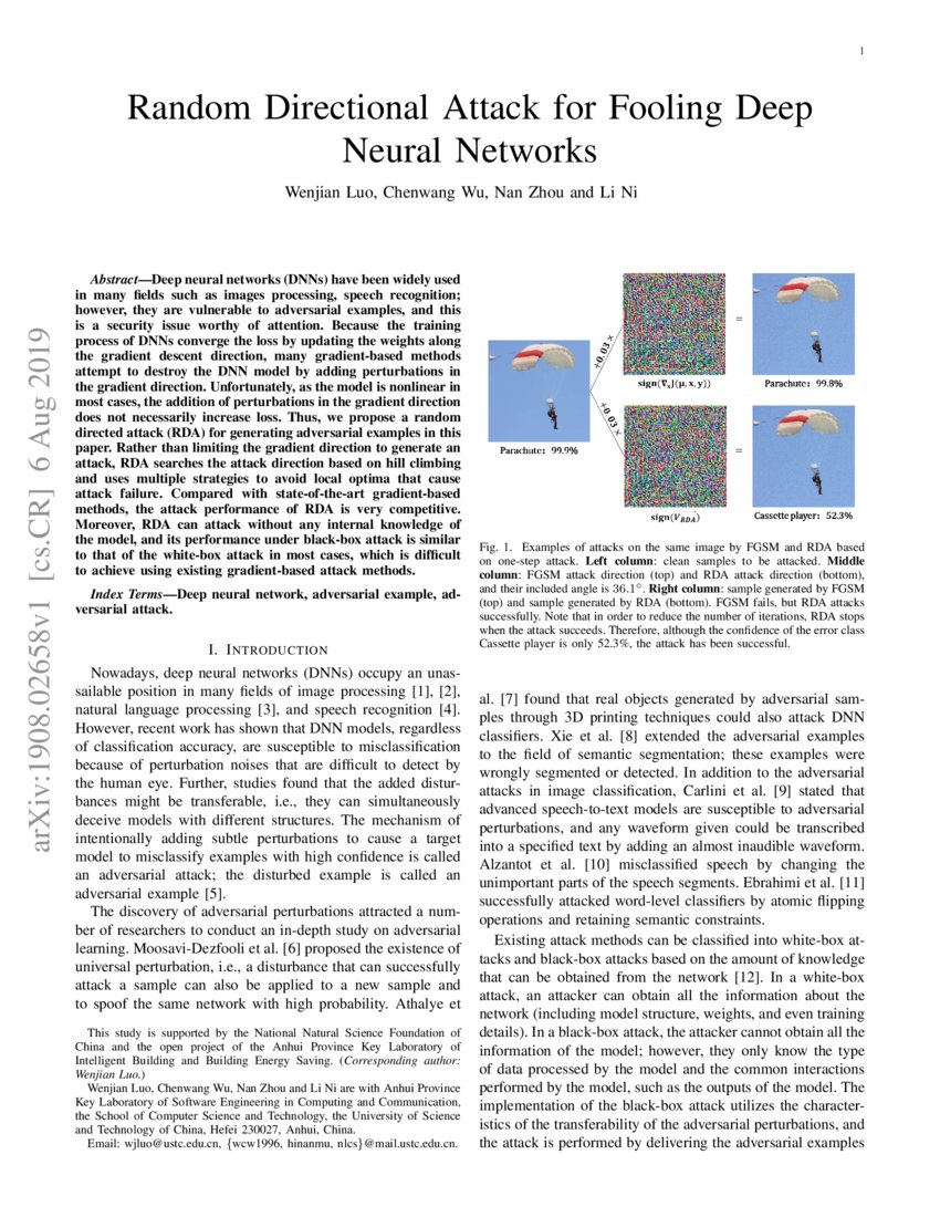 Random Directional Attack for Fooling Deep Neural Networks | DeepAI
